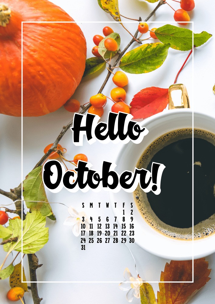 Free Printable October 2021 Calendar PDF - Cute Freebies For You