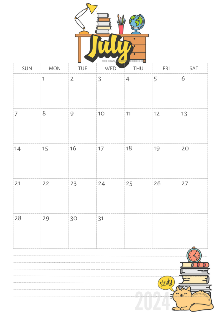 2024 2025 School Calendar Free Printable - Cute Freebies For You