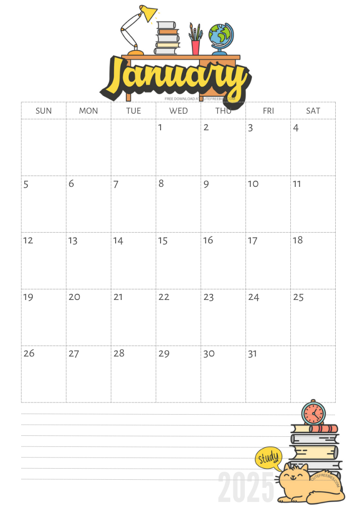 2024 2025 School Calendar Free Printable - Cute Freebies For You