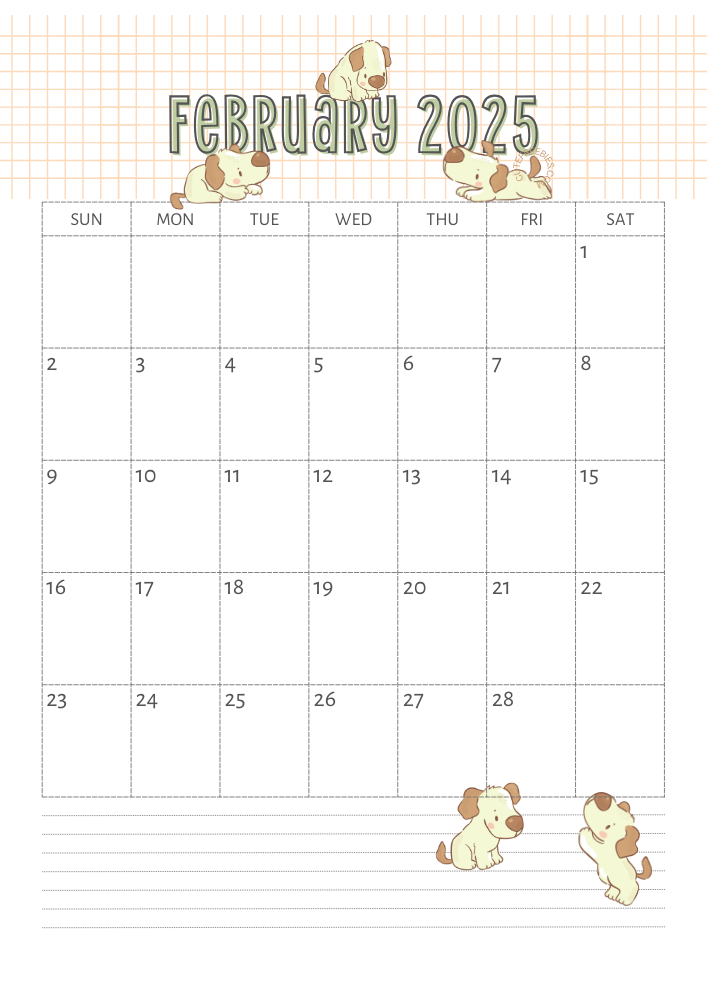 2025 Free Printable Dogs Calendar For A Happy Year - Cute Freebies For You