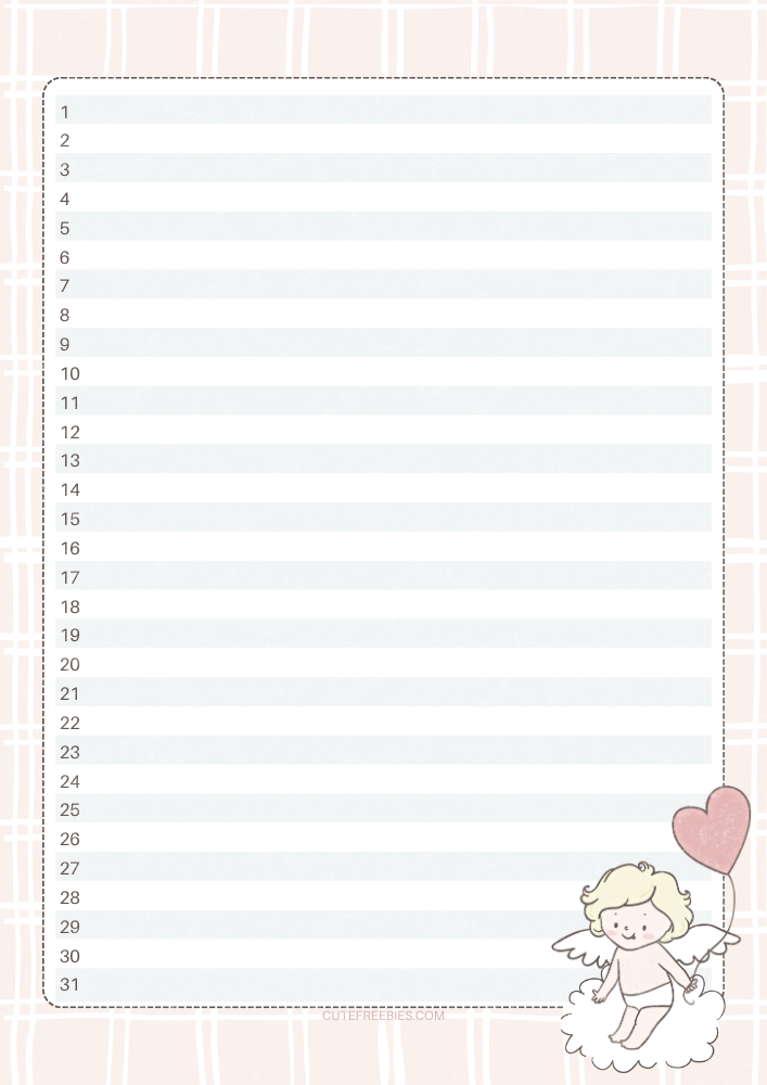 Free Printable Cute February Bullet Journal Template PDF - Cute ...