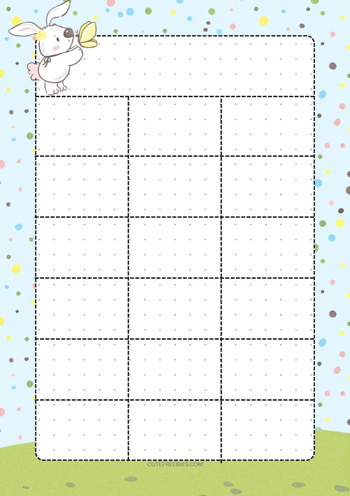 Free Printable Cute April Bullet Journal Template PDF - Cute Freebies ...