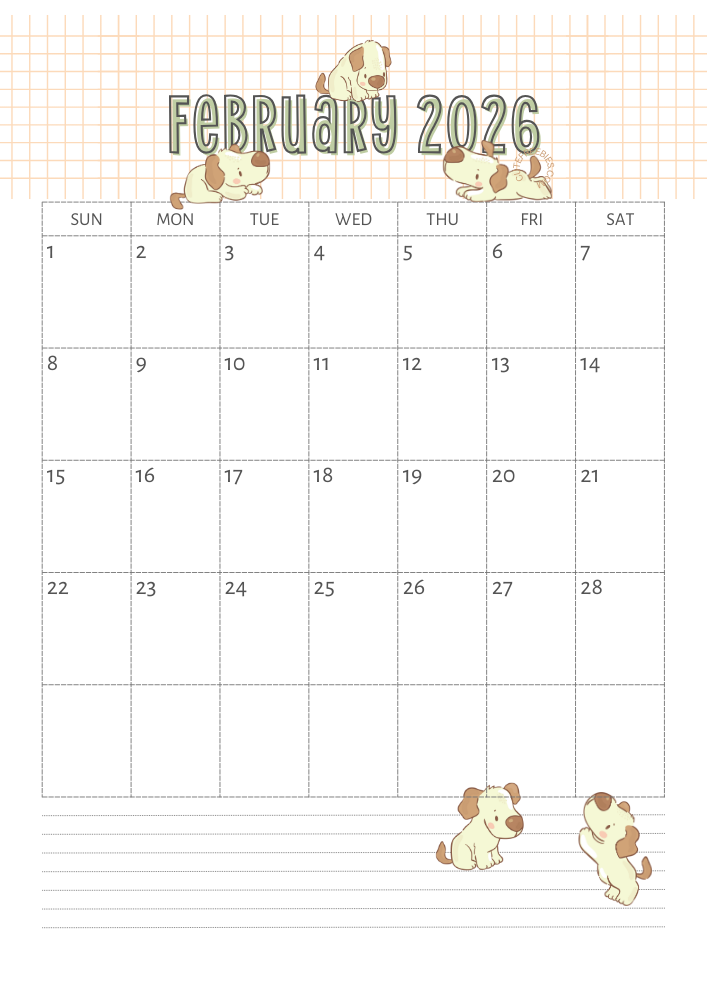 2026 Free Printable Dogs Calendar For A Happy Year - Cute Freebies For You